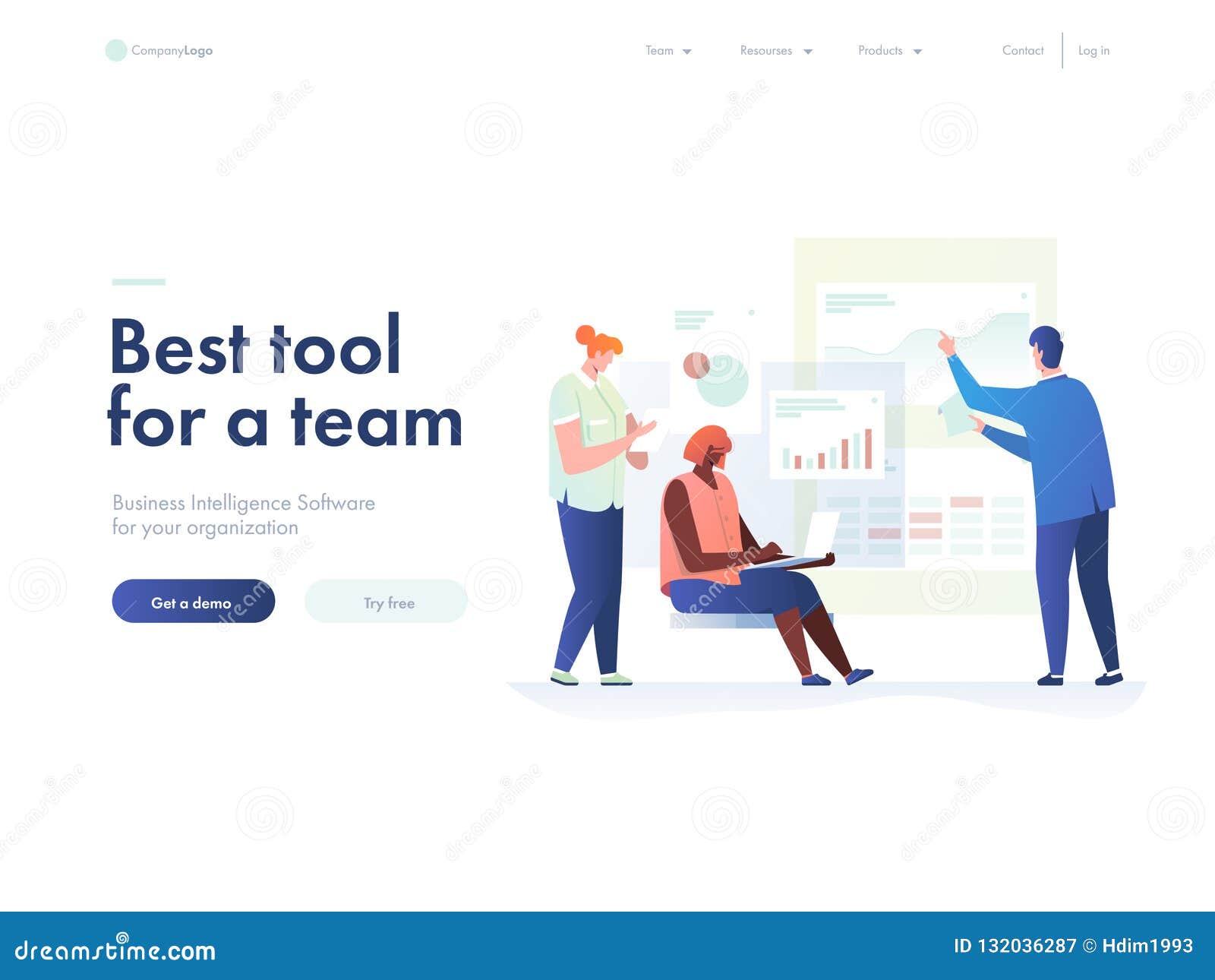 People Work in a Team and Interact with Graphs. Business, Workflow ...