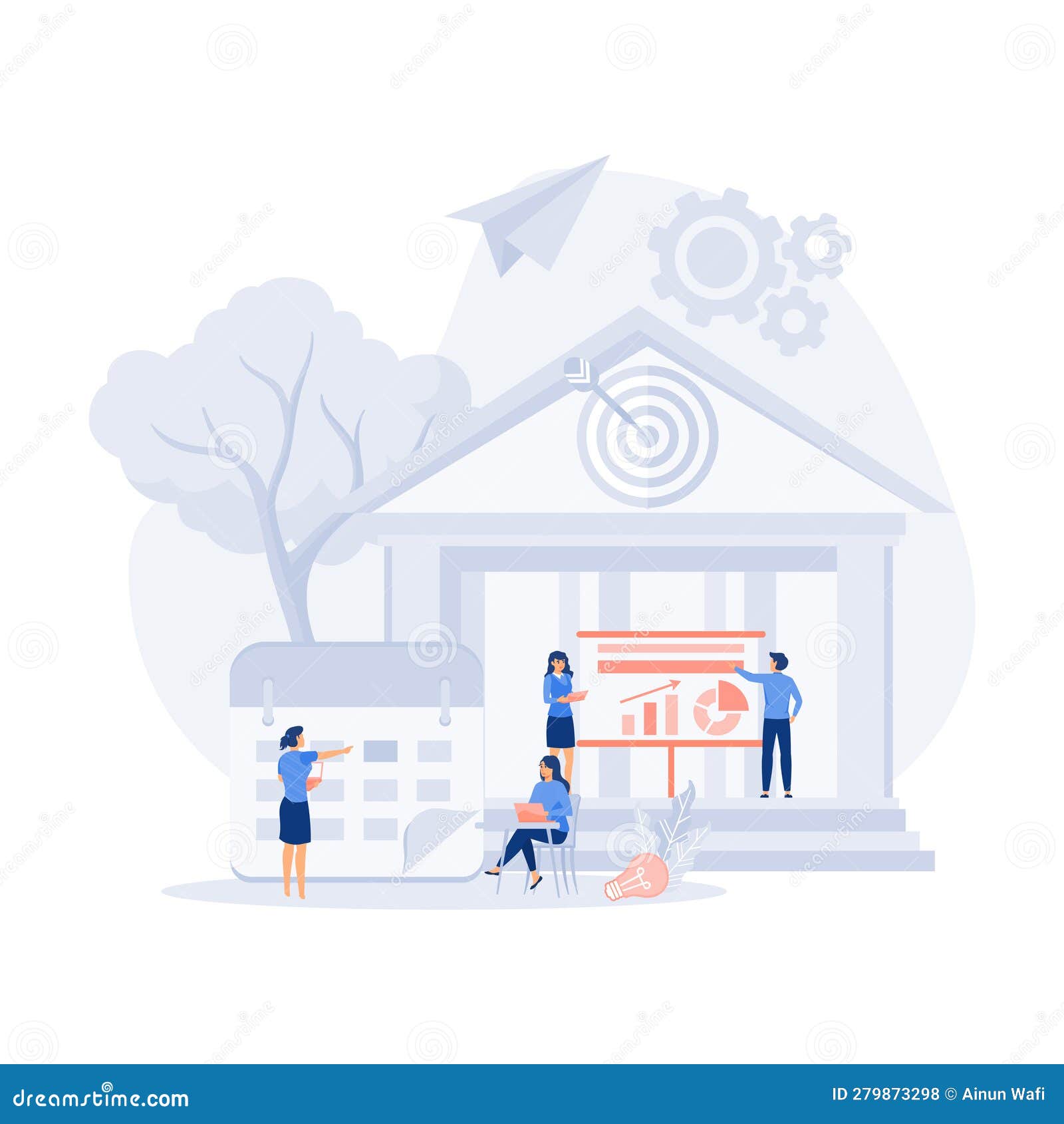 People Work Together Making a Plan on a Board. Working Process ...