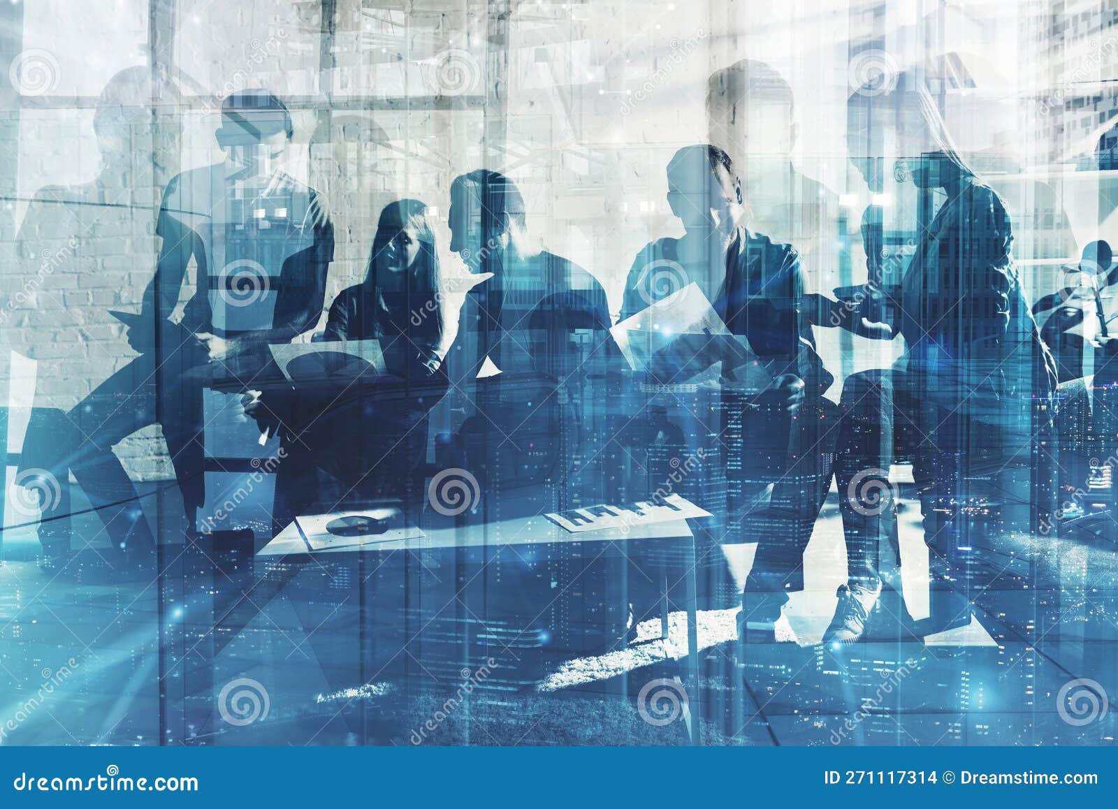 People Work Together in a Modern Office As Teamwork and Partner. Double ...