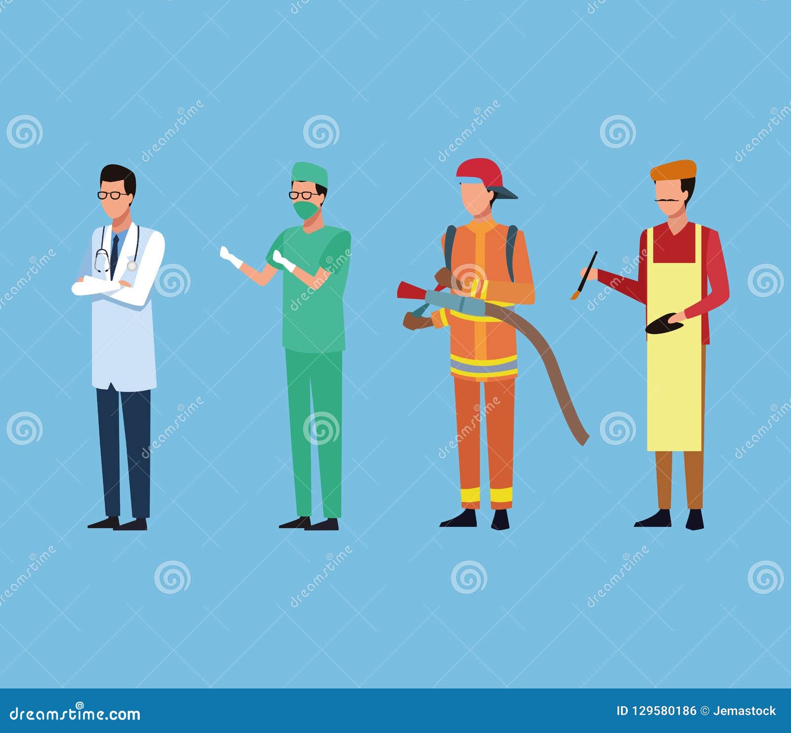 Job and workers stock vector. Illustration of company - 129580186