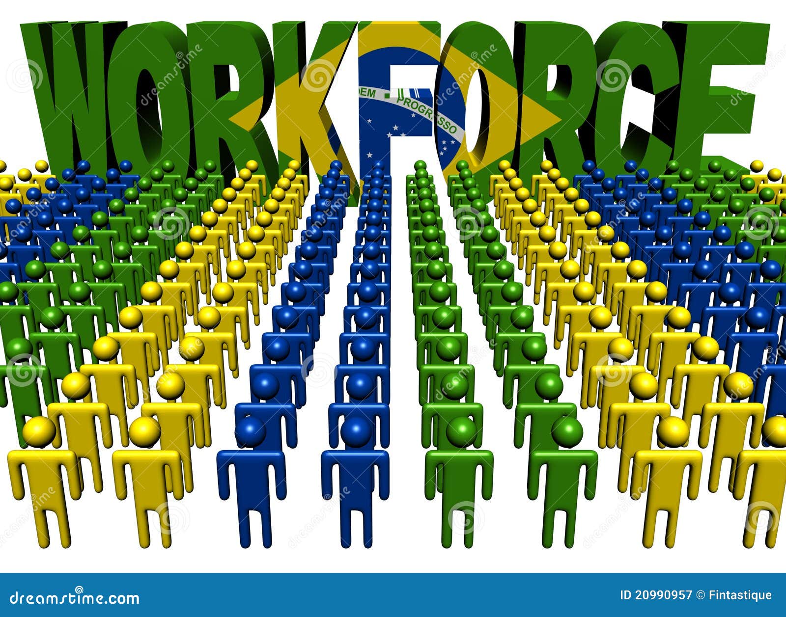 People with Workforce Brazilian Flag Text Stock Illustration ...