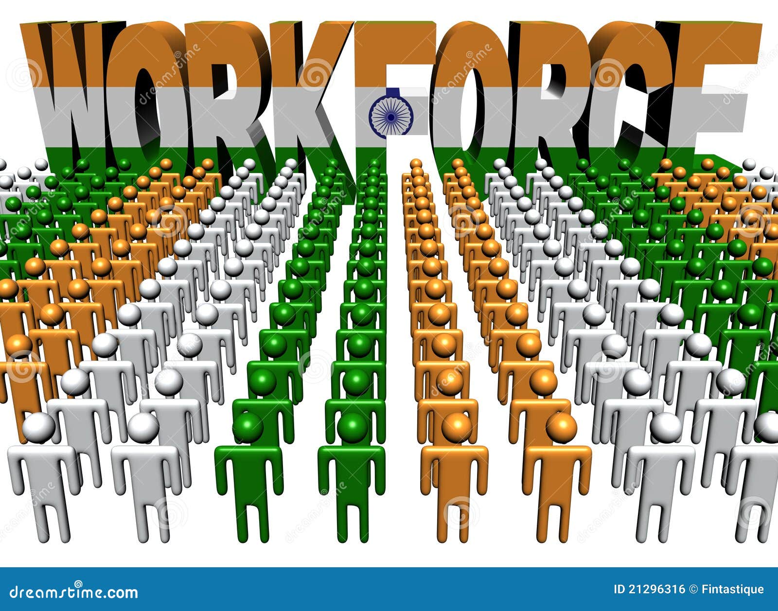 People with Workforce Indian Flag Text Stock Illustration ...