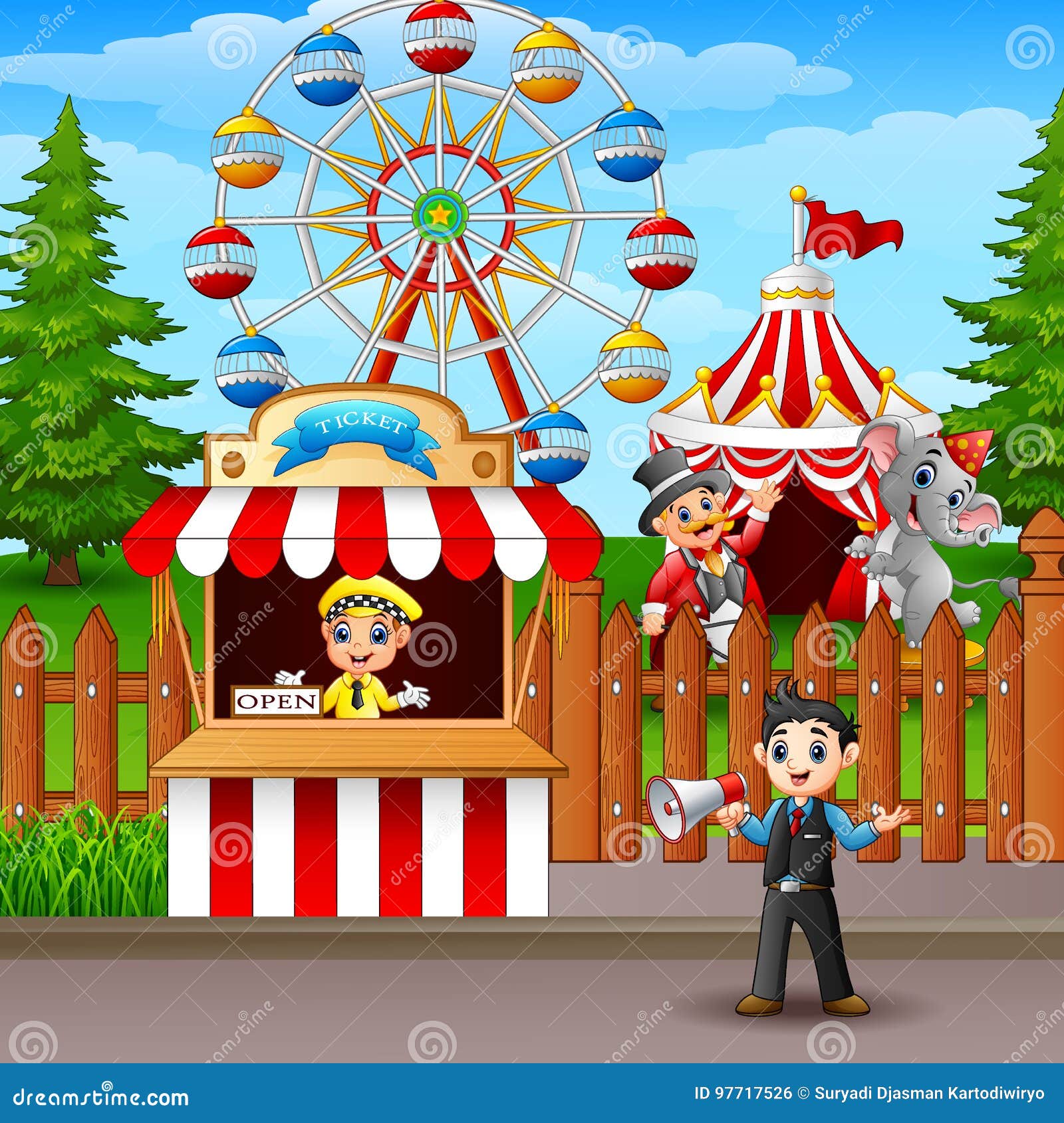 Cartoon Ticket Booth