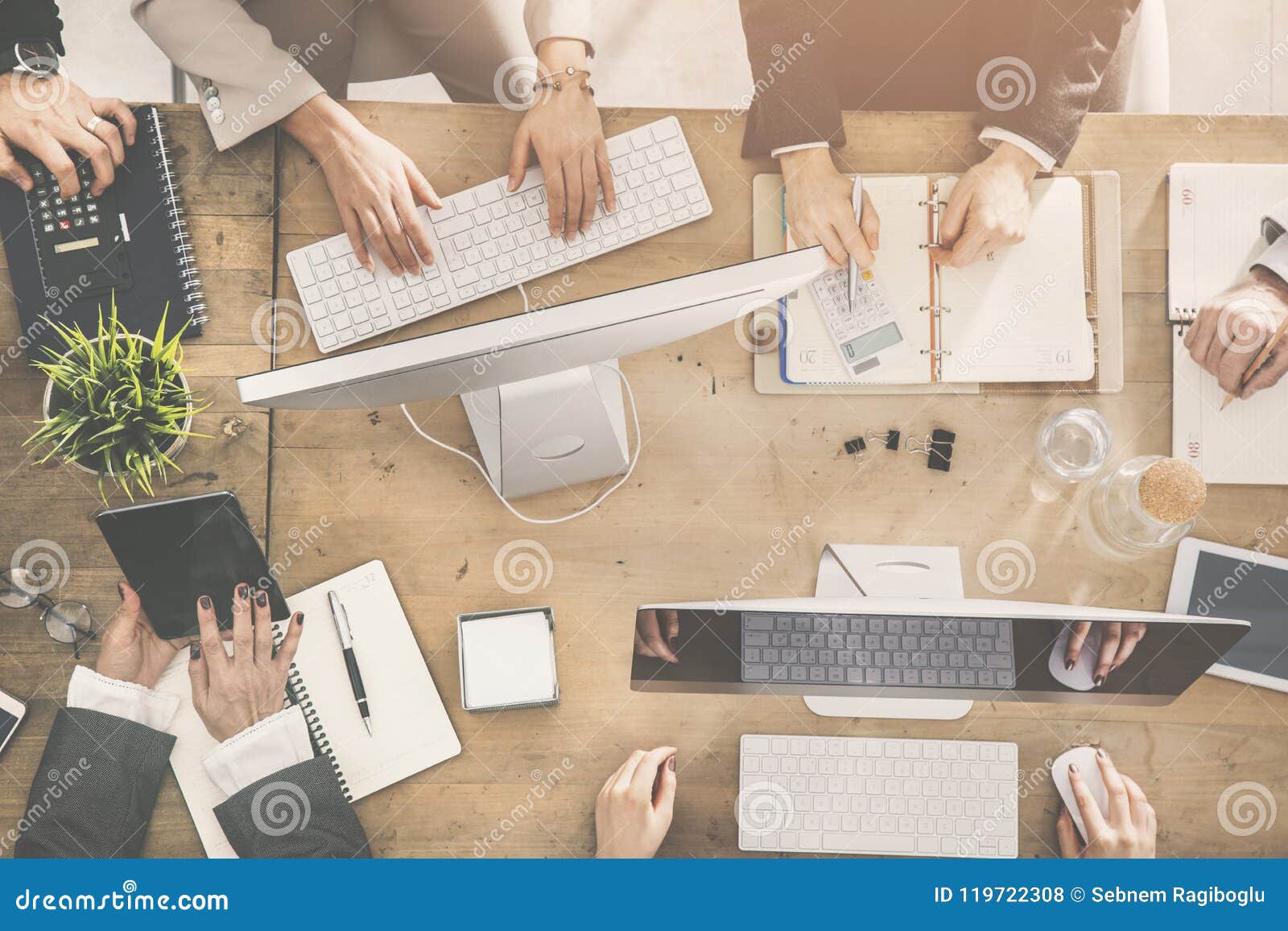 People Working Around a Table Stock Photo - Image of partnership ...