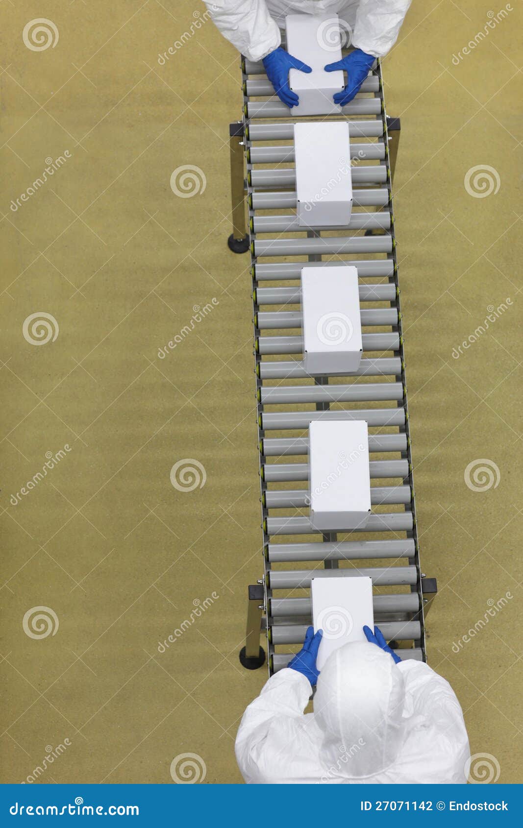 People Working with Boxes on Packing Line Stock Photo - Image of export ...