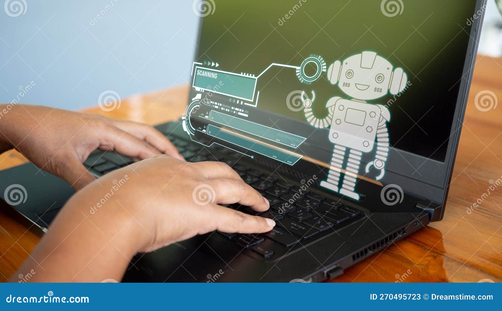 People are Working and Bringing AI To Help Them Work on Computers Stock ...