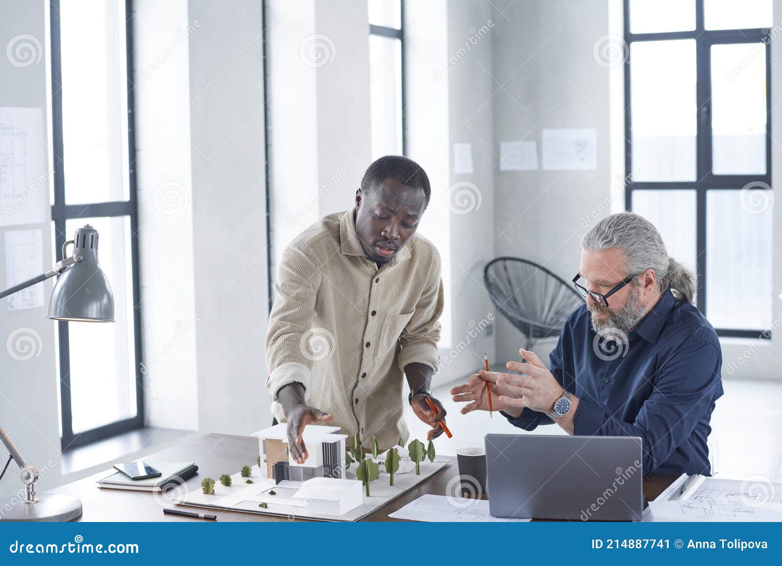 People Working with Building Construction Stock Image - Image of adult ...