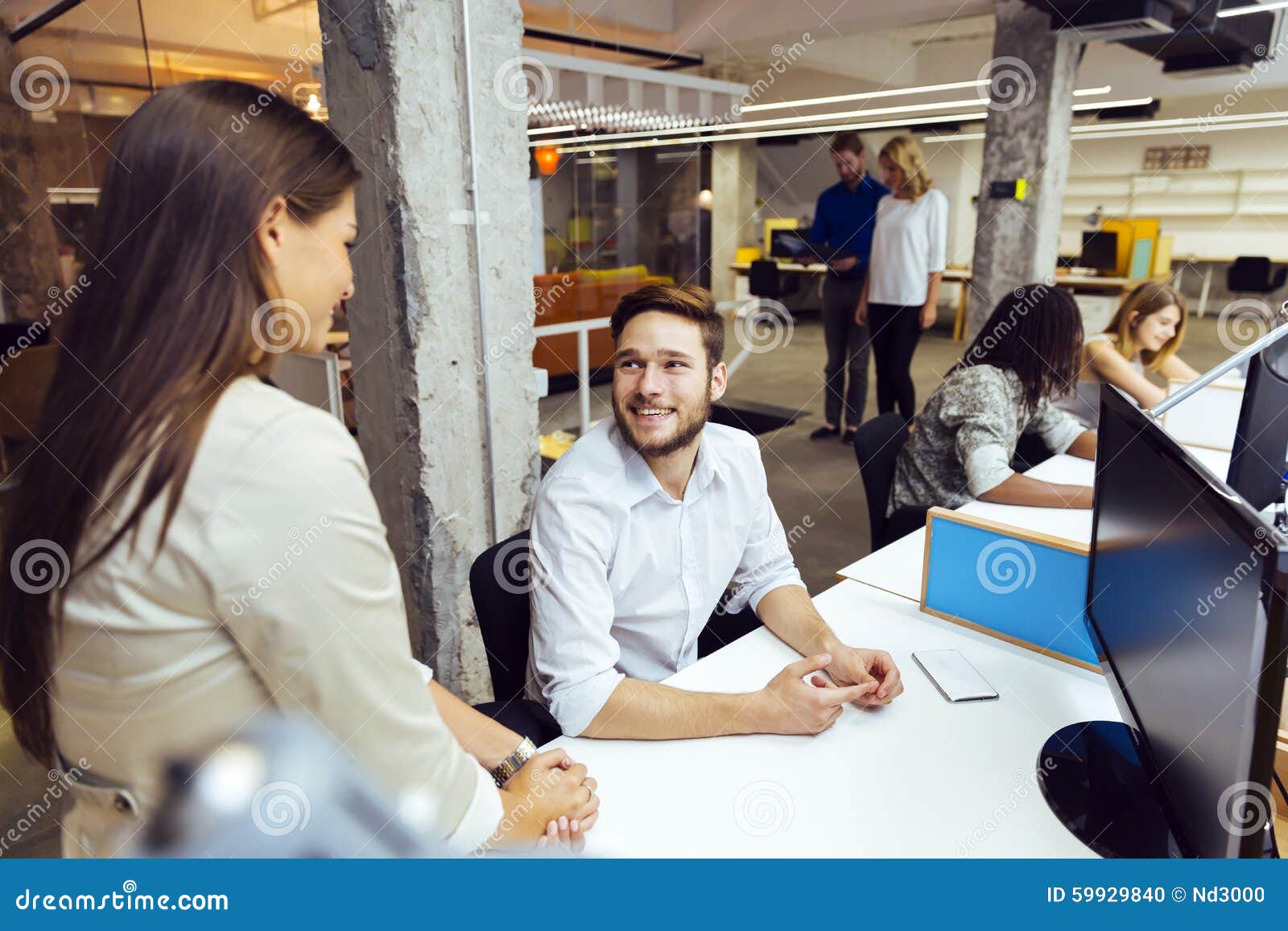 People Working at Busy Modern Office Stock Photo - Image of team ...
