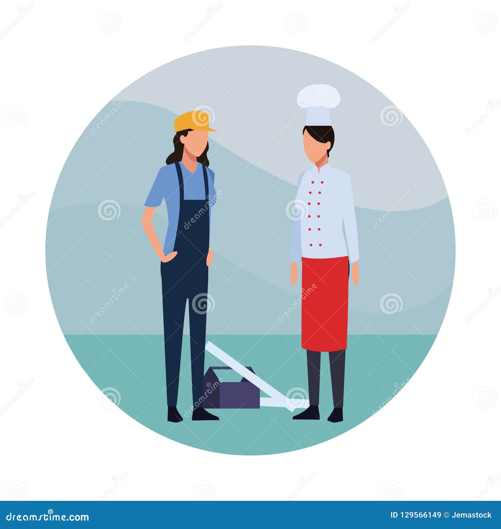 People working cartoon stock vector. Illustration of isolated - 129566149