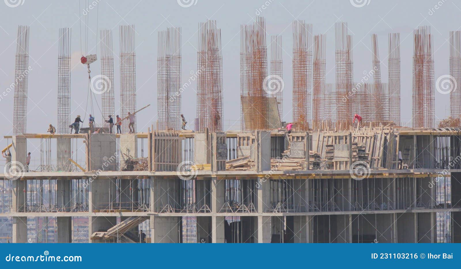 People are Working on a Construction Site. the Process of Building a ...