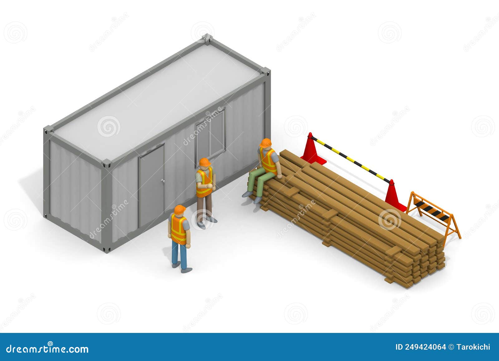 People Working at Construction Sites. Workers Taking a Break at the ...