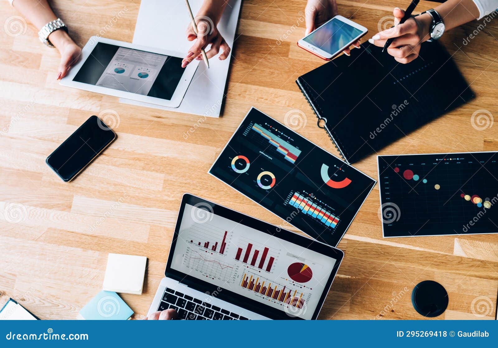 People Working with Electronic Devices and Papers Stock Photo - Image ...