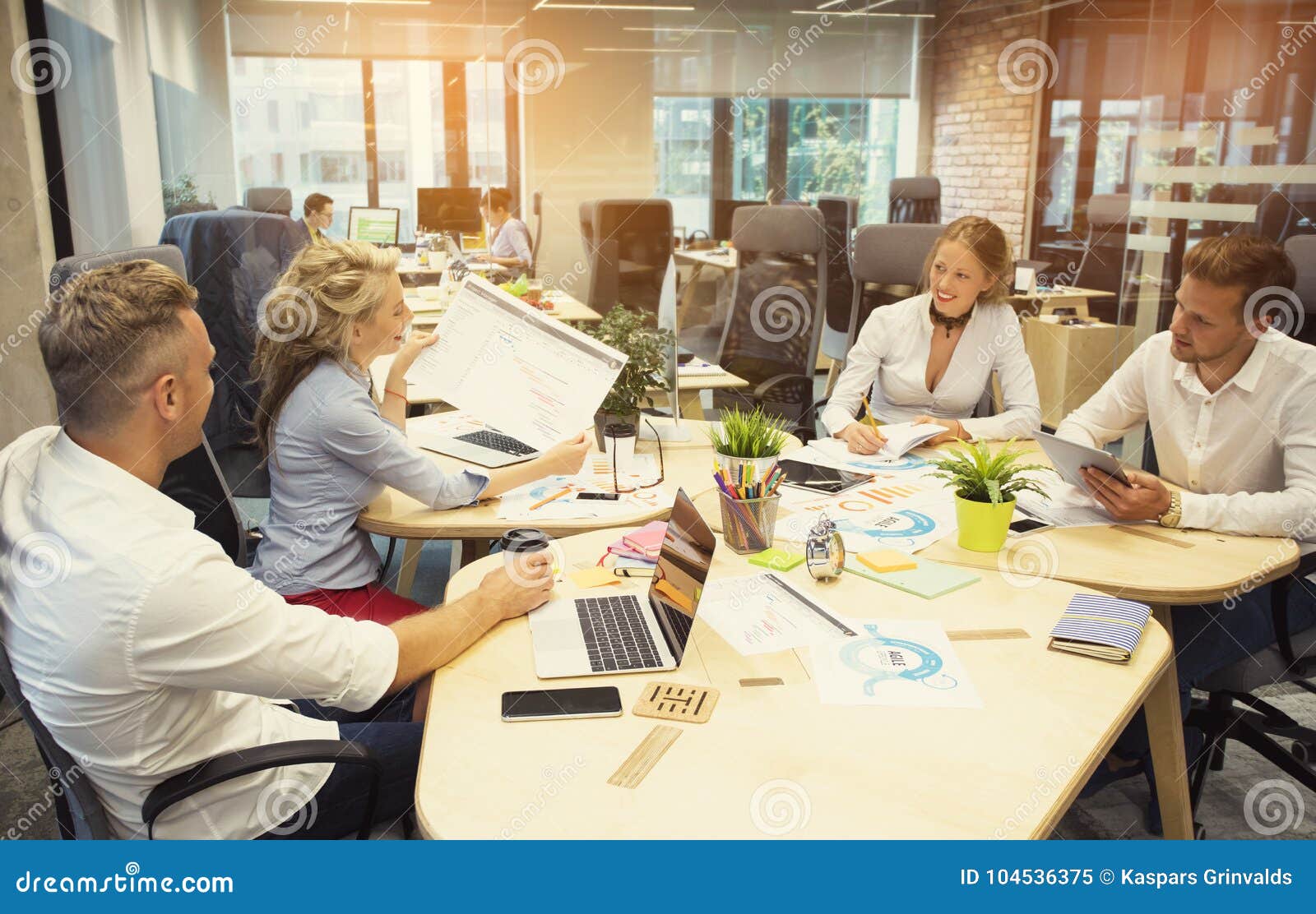 People Working in Group in Office Stock Image - Image of people ...