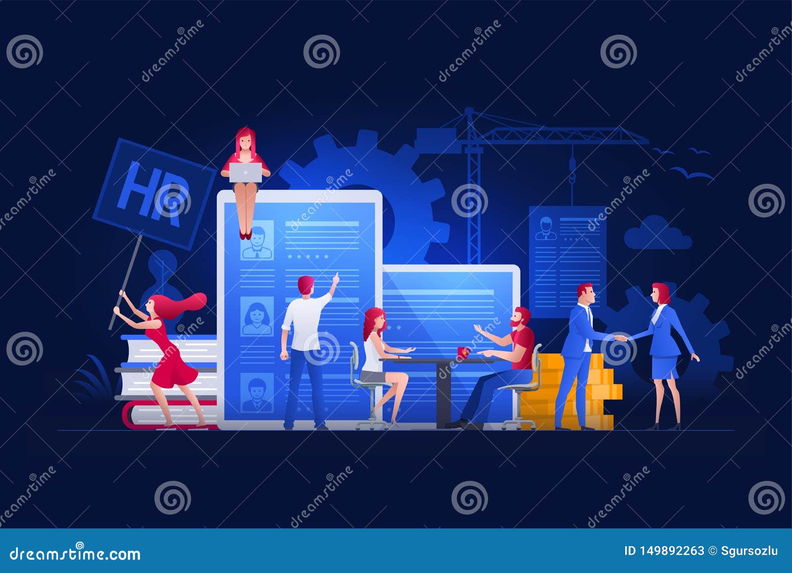 People are Working on Hiring, Human Resources and Recruitment Together ...