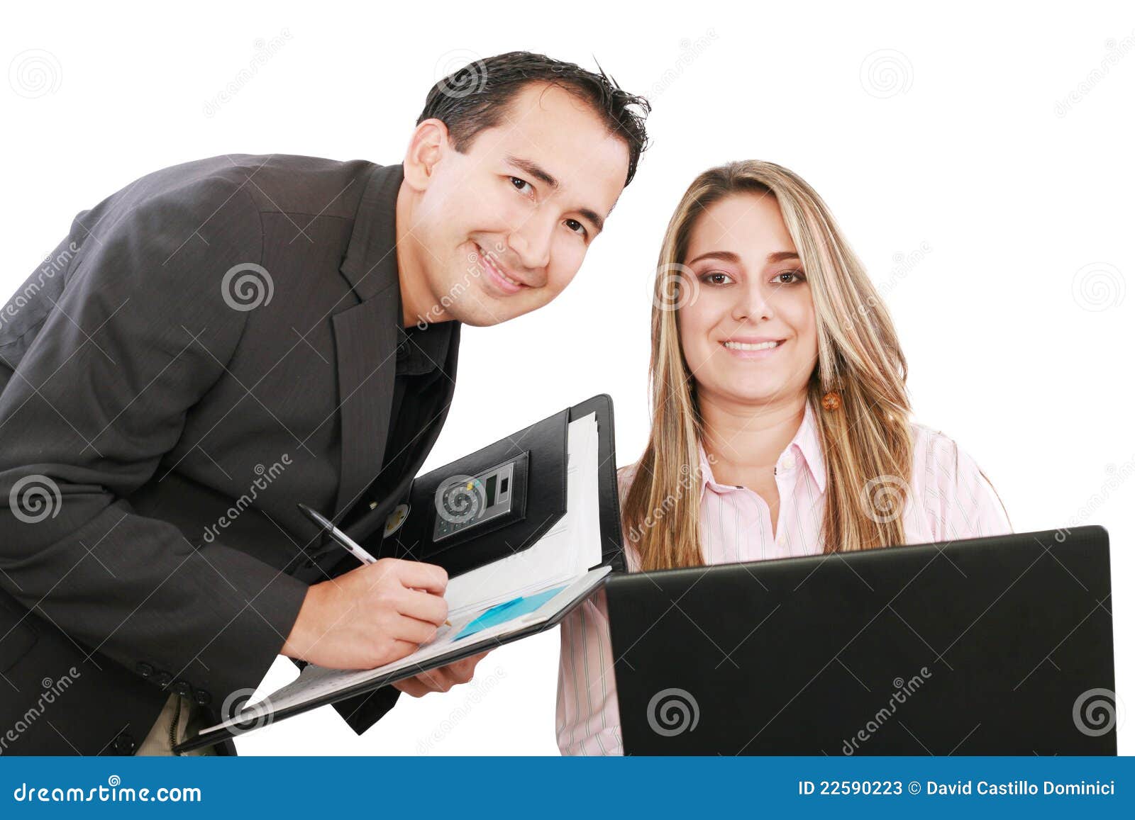 People Working on a Laptop during a Meeting Stock Image - Image of ...