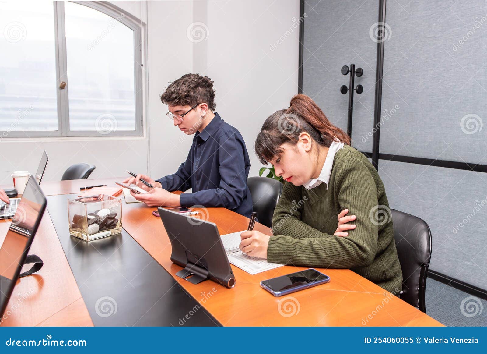 People Working on Laptops during a Meeting Stock Image - Image of ...