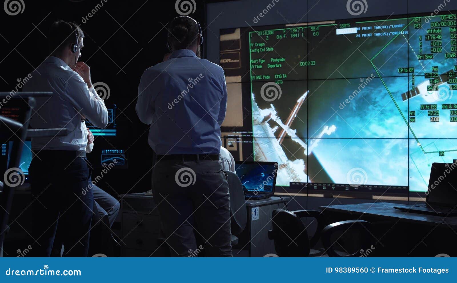 People Working in Mission Control Center Stock Photo - Image of dark ...