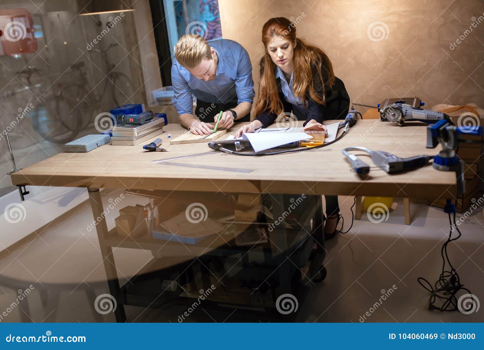People Working in Modern Beautiful Workshop Stock Image - Image of ...