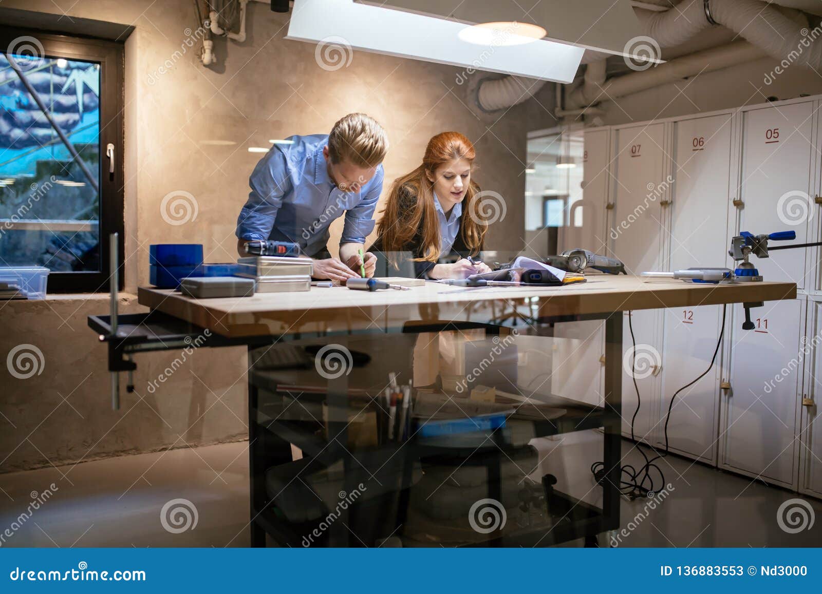 People Working in Modern Beautiful Workshop Stock Image - Image of ...