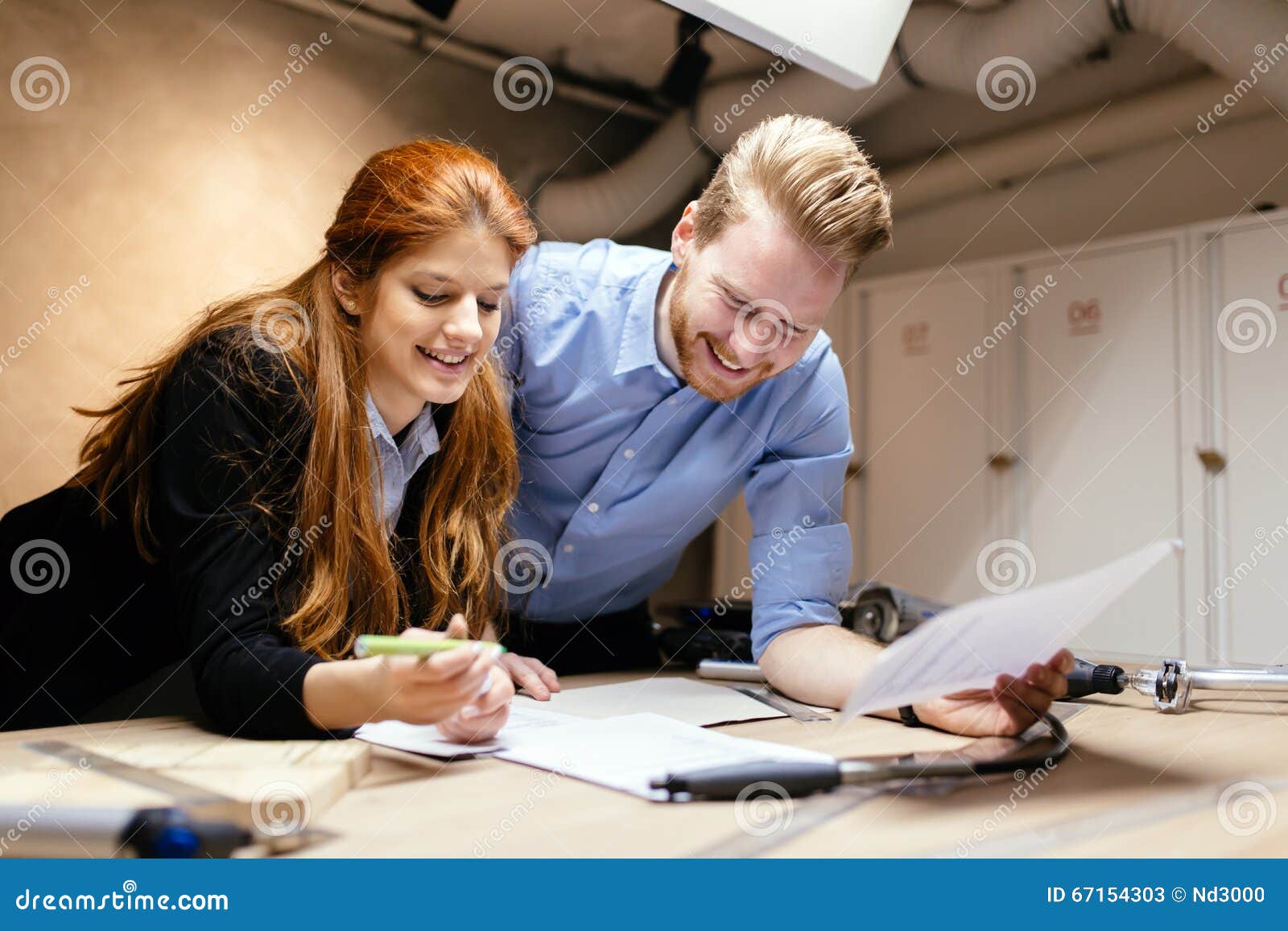 People Working in Modern Beautiful Workshop Stock Image - Image of ...