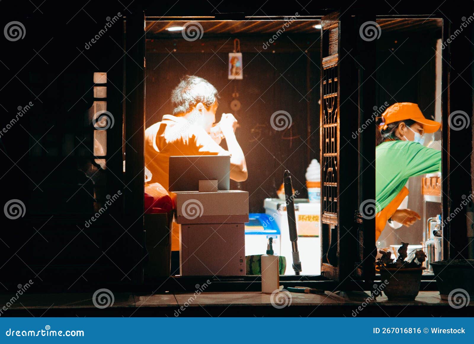 People Working on the Night Shift at the Restaurant Editorial Photo ...