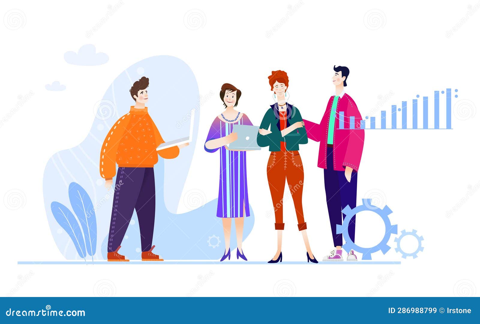 People Working in Office, Collaborating on a Project, Talking and ...