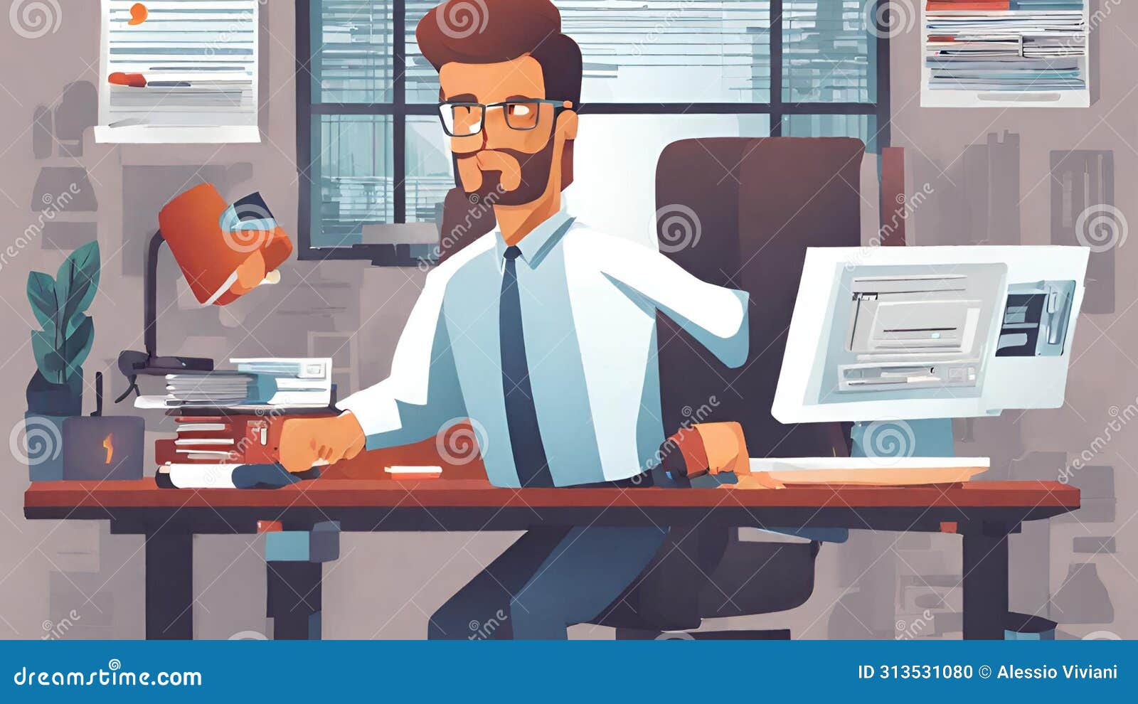 People Working in an Office in Front of a Computer Screen Stock ...