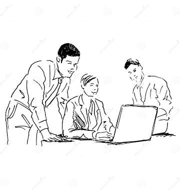 People Working in the Office Stock Vector - Illustration of corporate ...