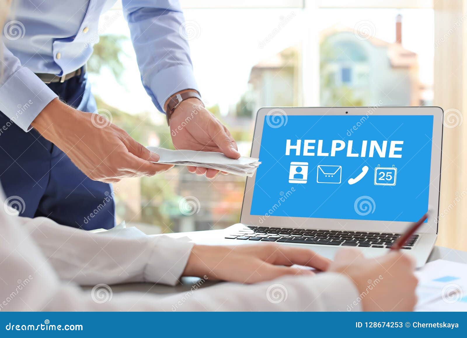People Working in Office. Technical Support Webpage Stock Image - Image ...