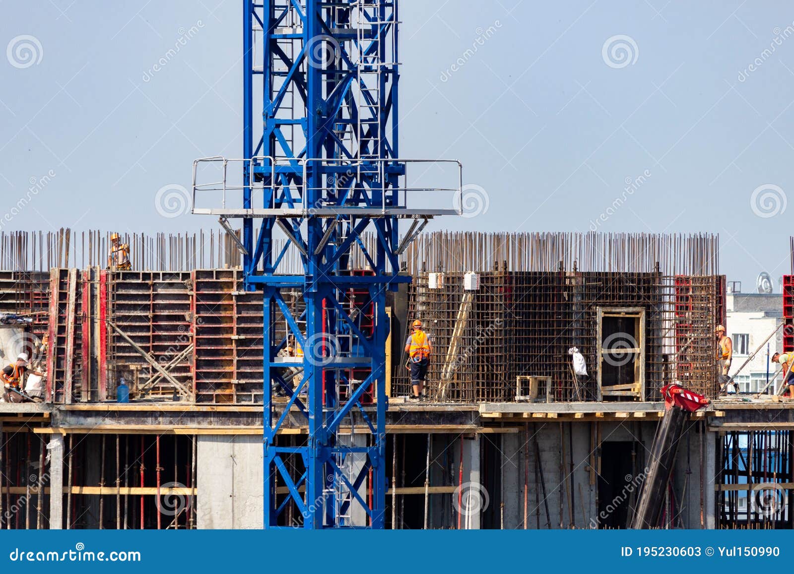 People are Working Ona Construction Site. Builders in Action Stock ...