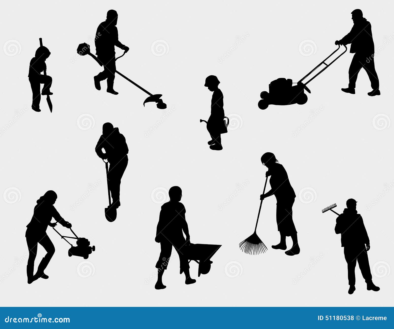 People Working Outdoors Silhouettes Stock Vector - Illustration of ...