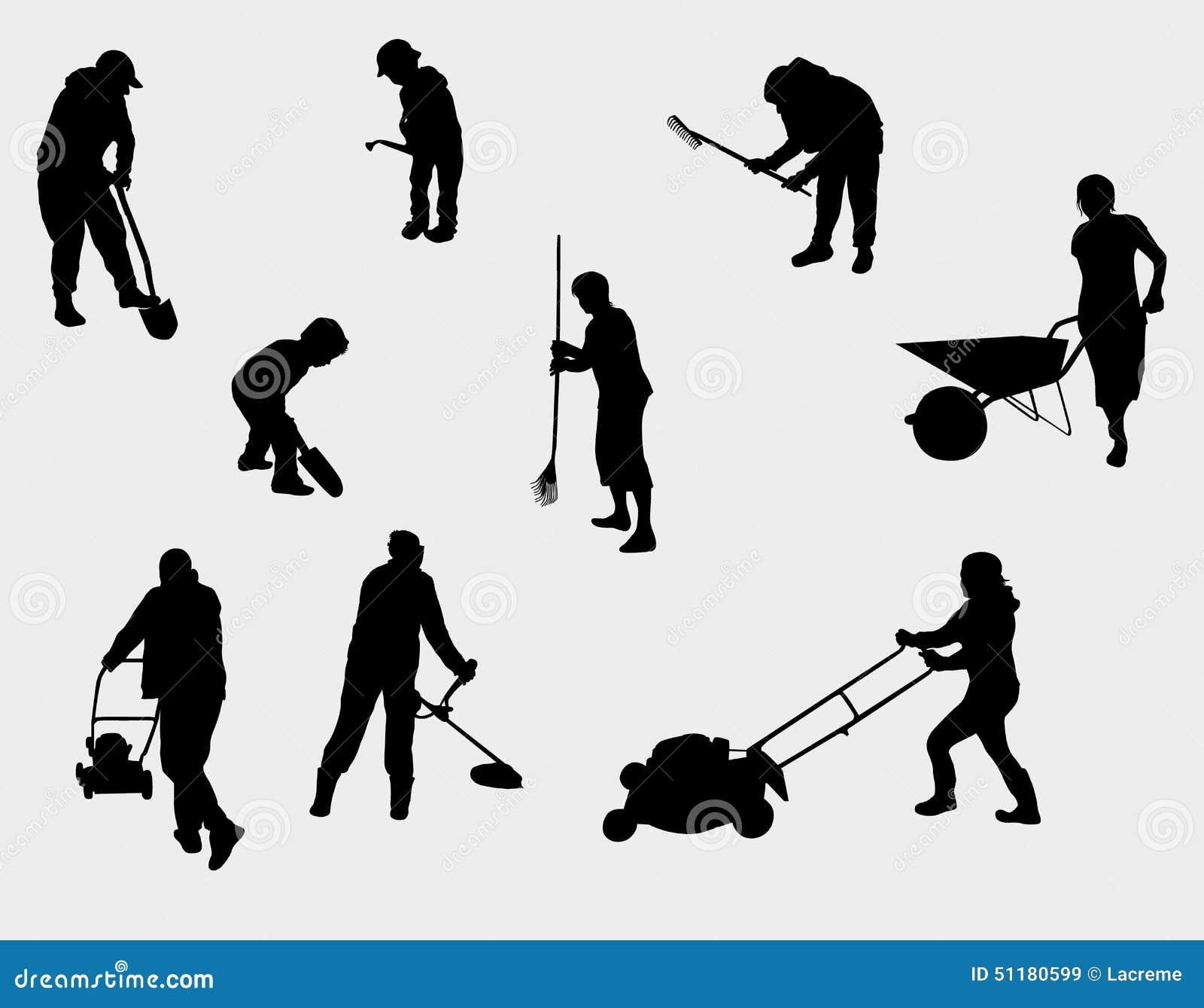 People Working Outdoors Silhouettes Stock Vector - Illustration of ...