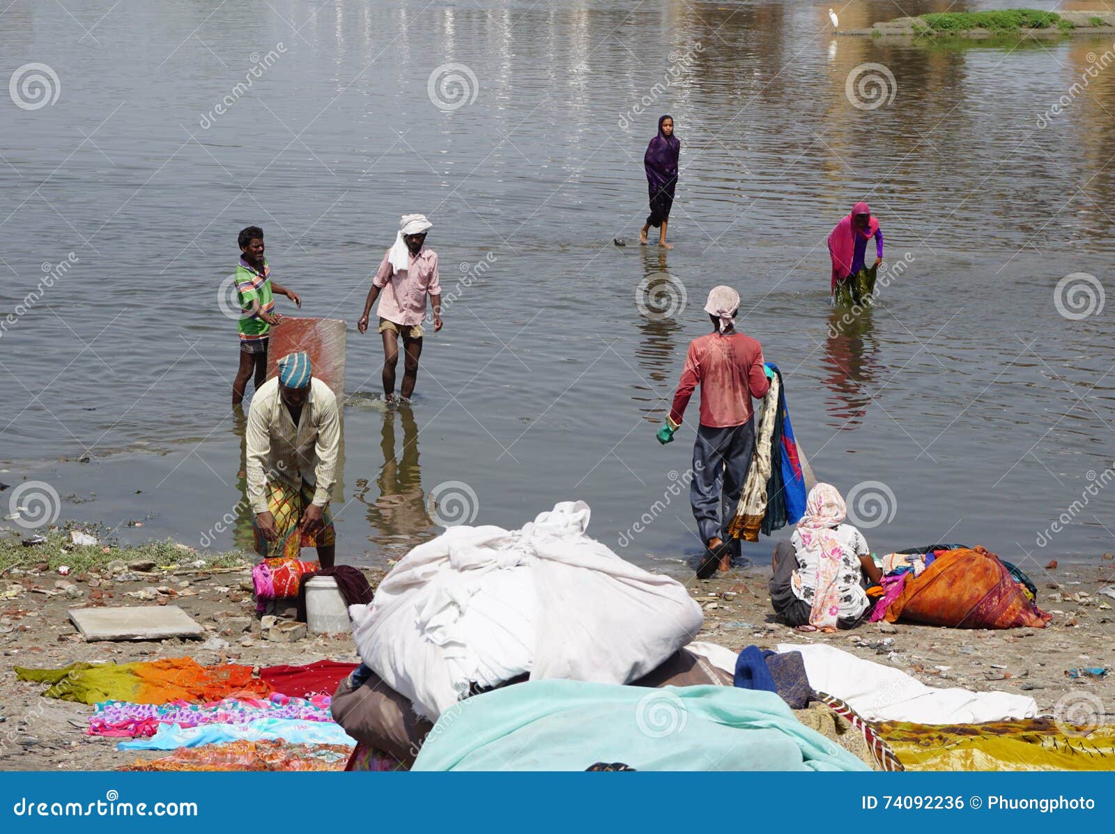 People Working on the River in Agra, India Editorial Photo - Image of ...