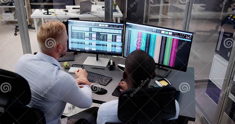 People Working with Spreadsheet Data Stock Photo - Image of people ...