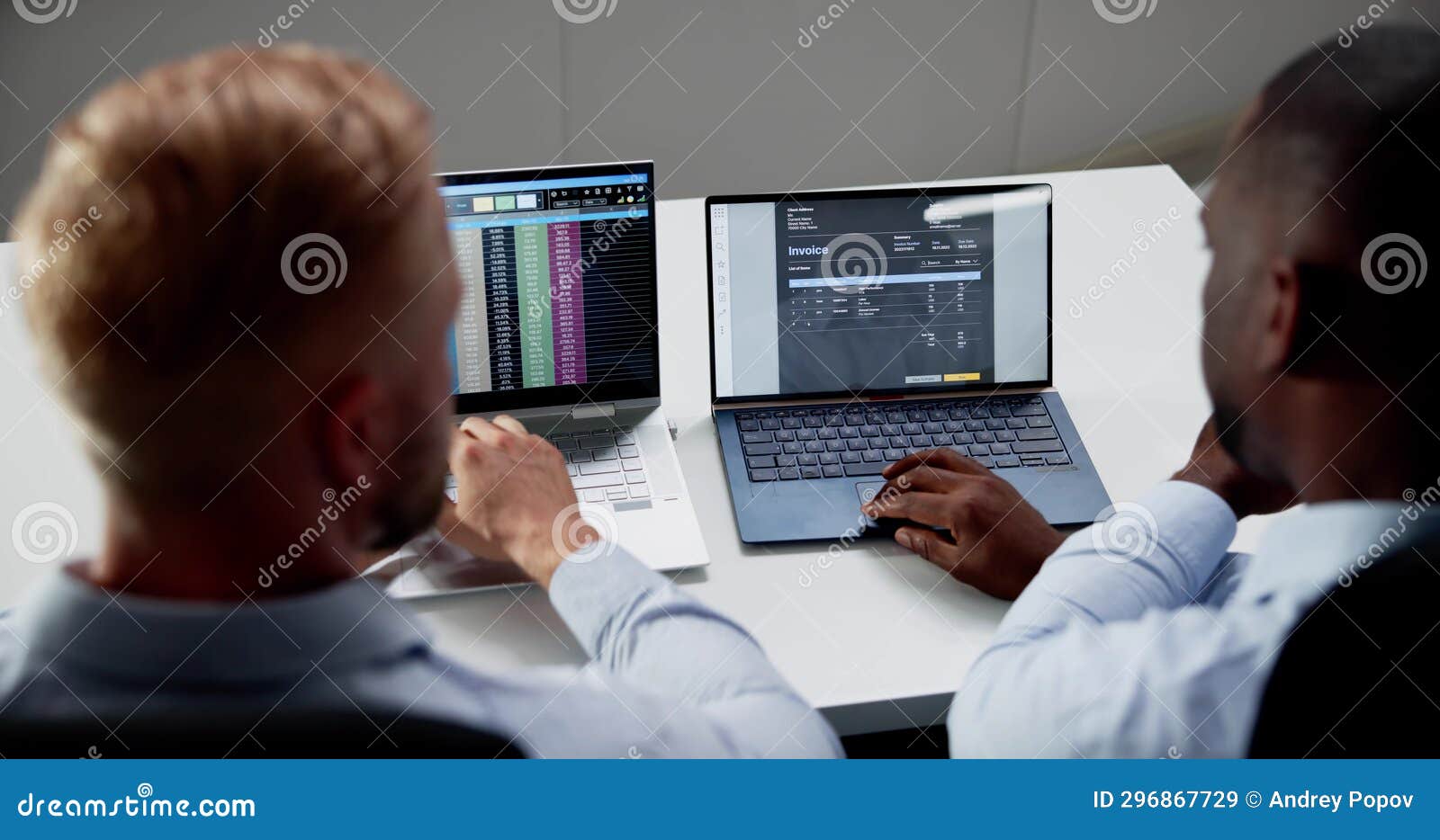 People Working with Spreadsheet Data Stock Image - Image of analyze ...