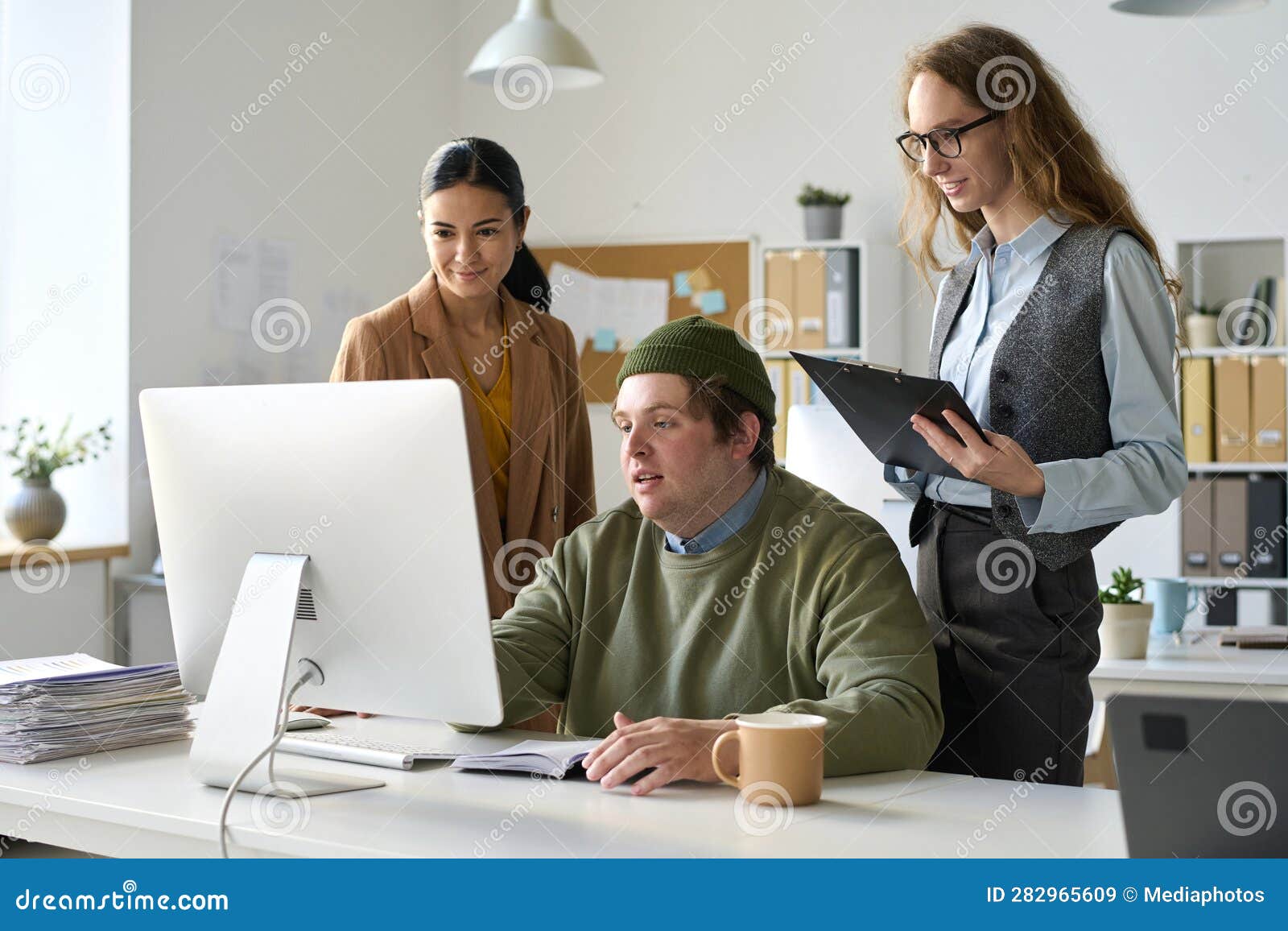People Working in Team in Office Stock Image - Image of occupation ...