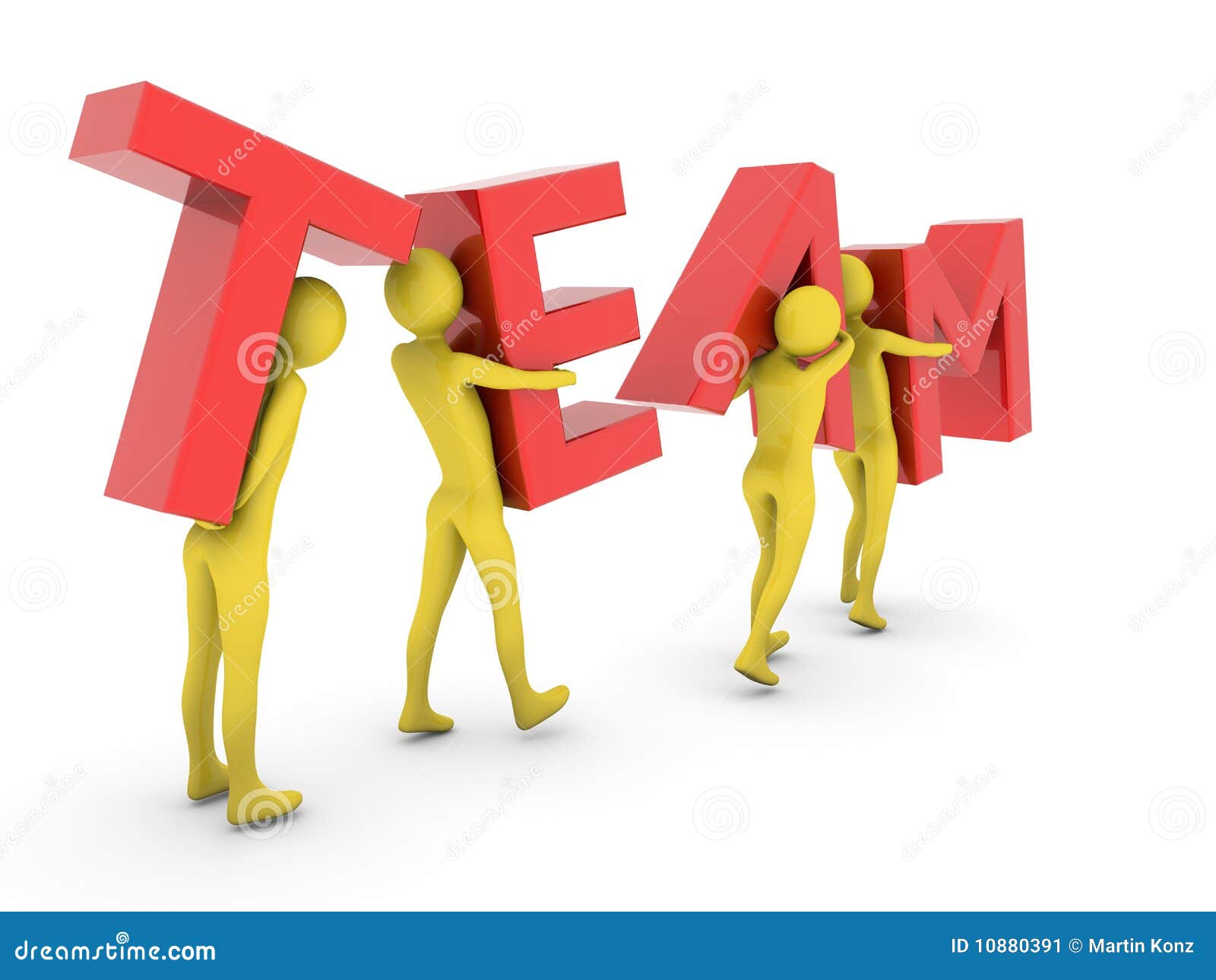 People Working Together Carrying Red Team Letters Stock Illustration ...