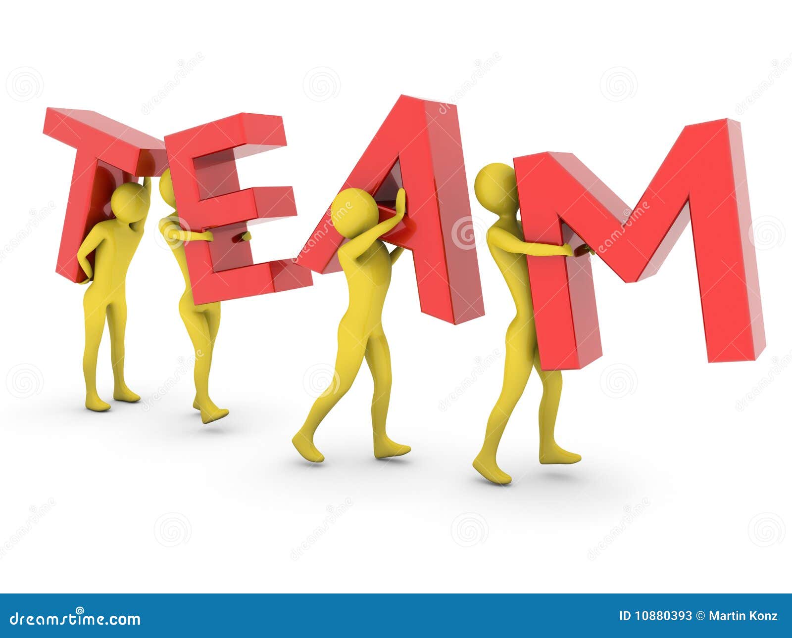 People Working Together Carrying Red Team Letters Stock Illustration ...