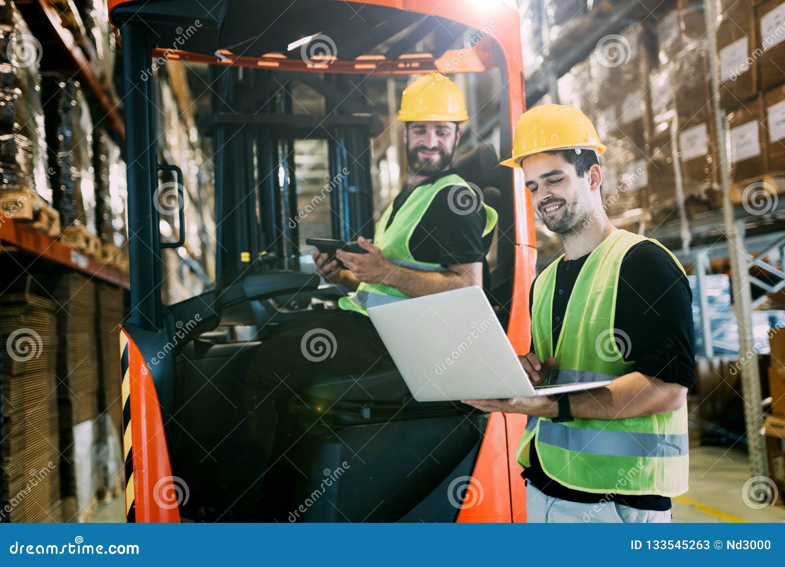 People Working in Warehouse Stock Image - Image of computer, factory ...