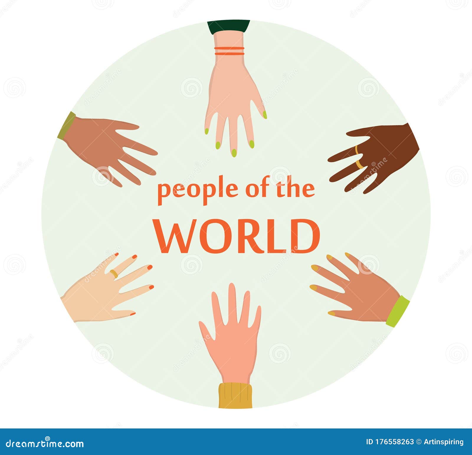 Hands Of Diverse Group Of People Putting Together. Concept Of ...
