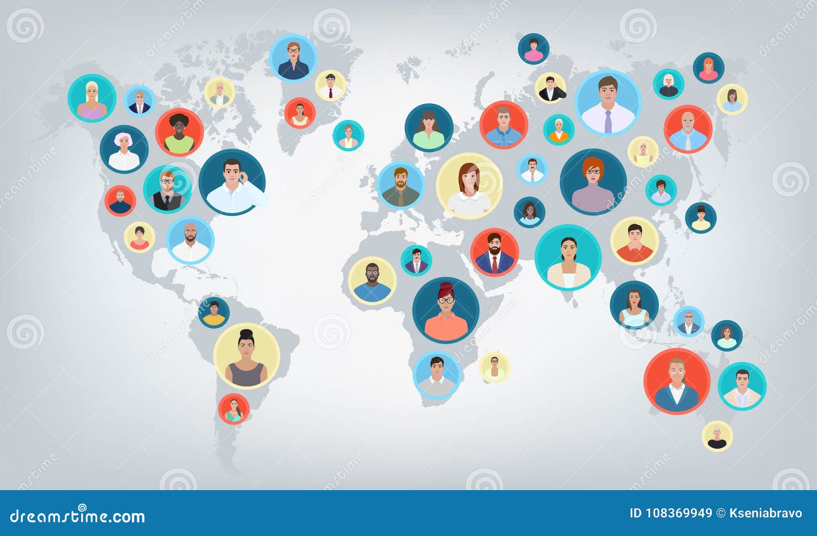 People World Map, Vector Illustration Stock Vector - Illustration of ...