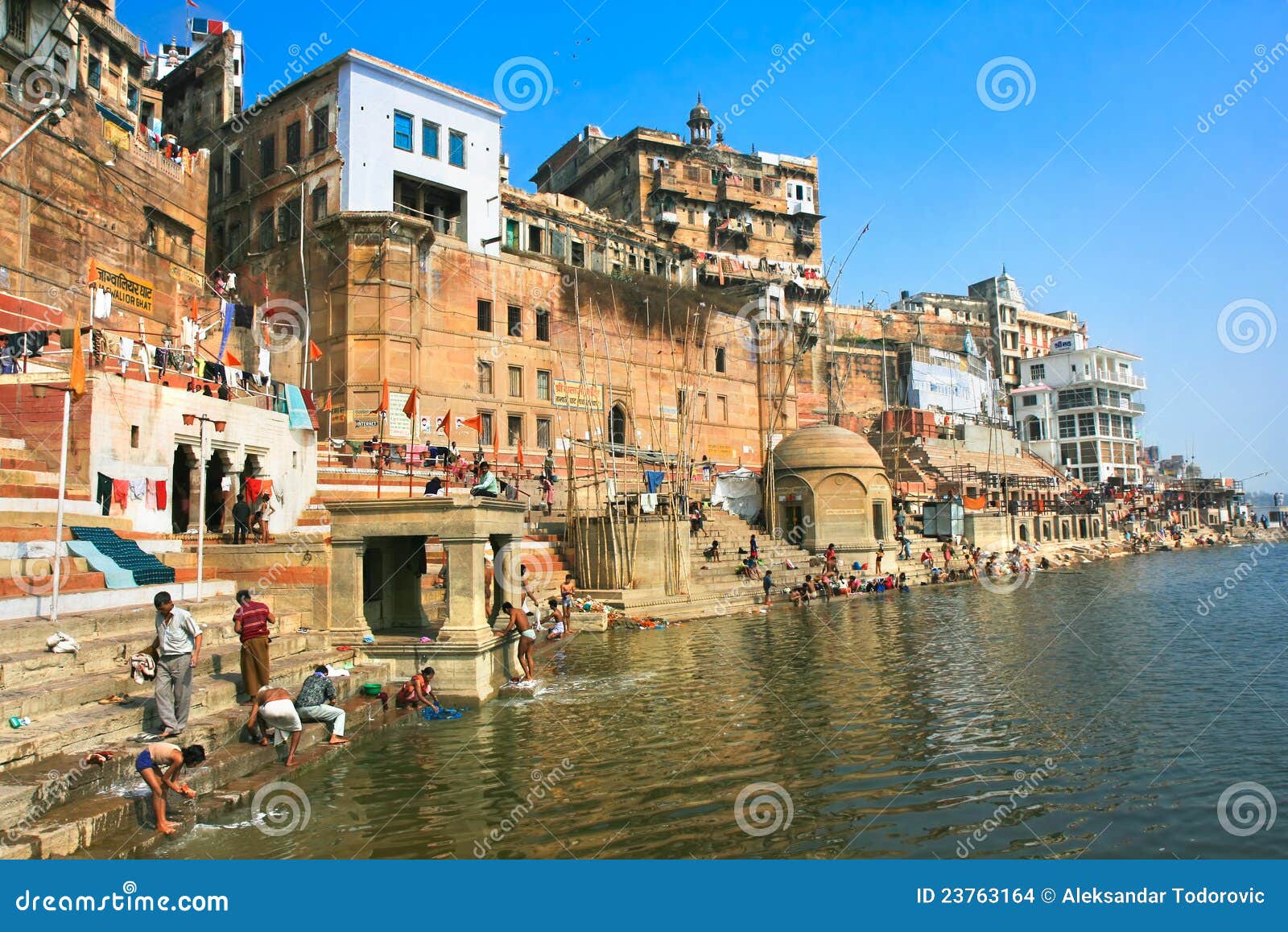People Worshiping Bathing in the River Ganges Editorial Stock Image ...