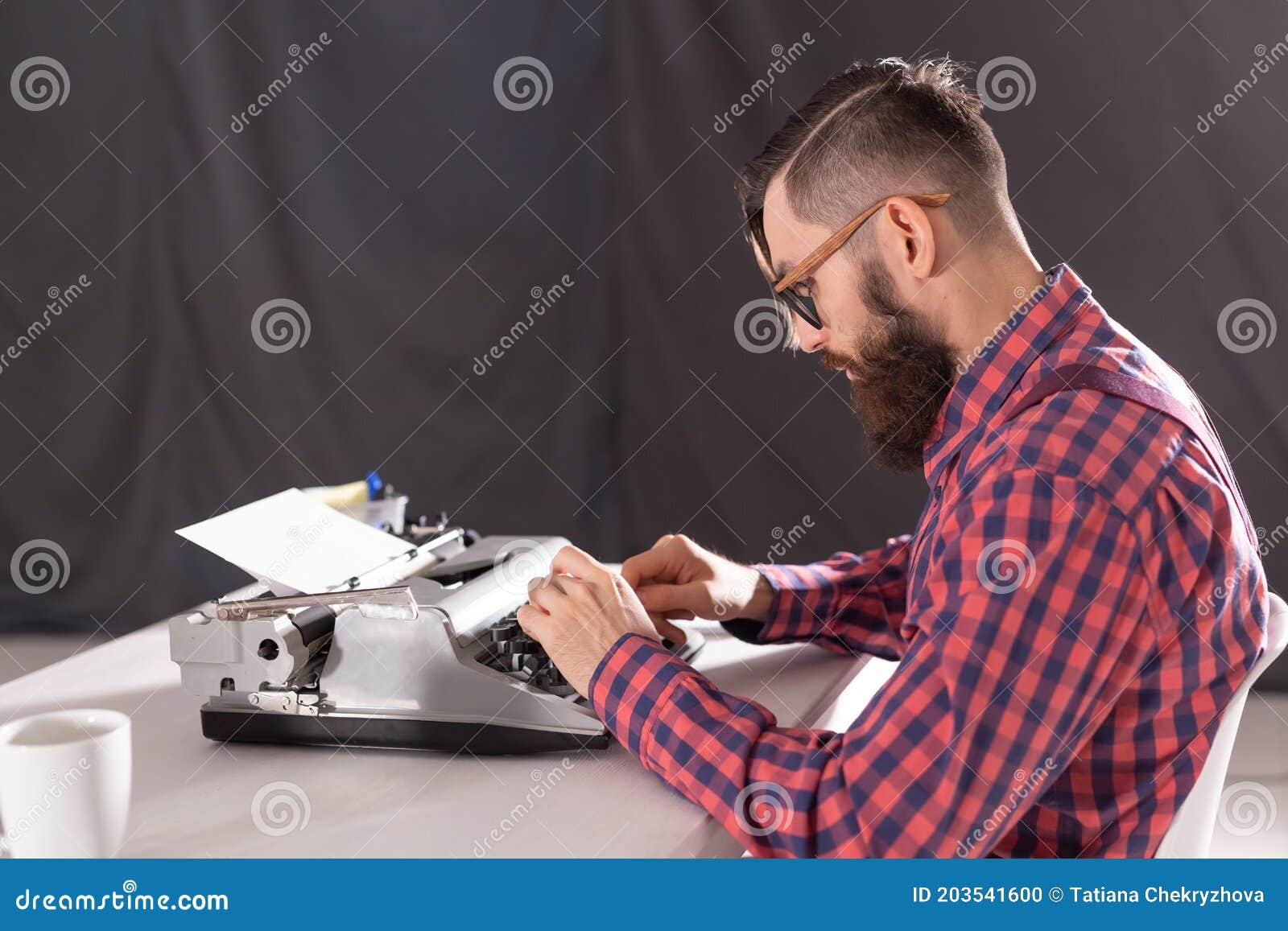 People, Writer and Hipster Concept - Young Stylish Writer Working on ...