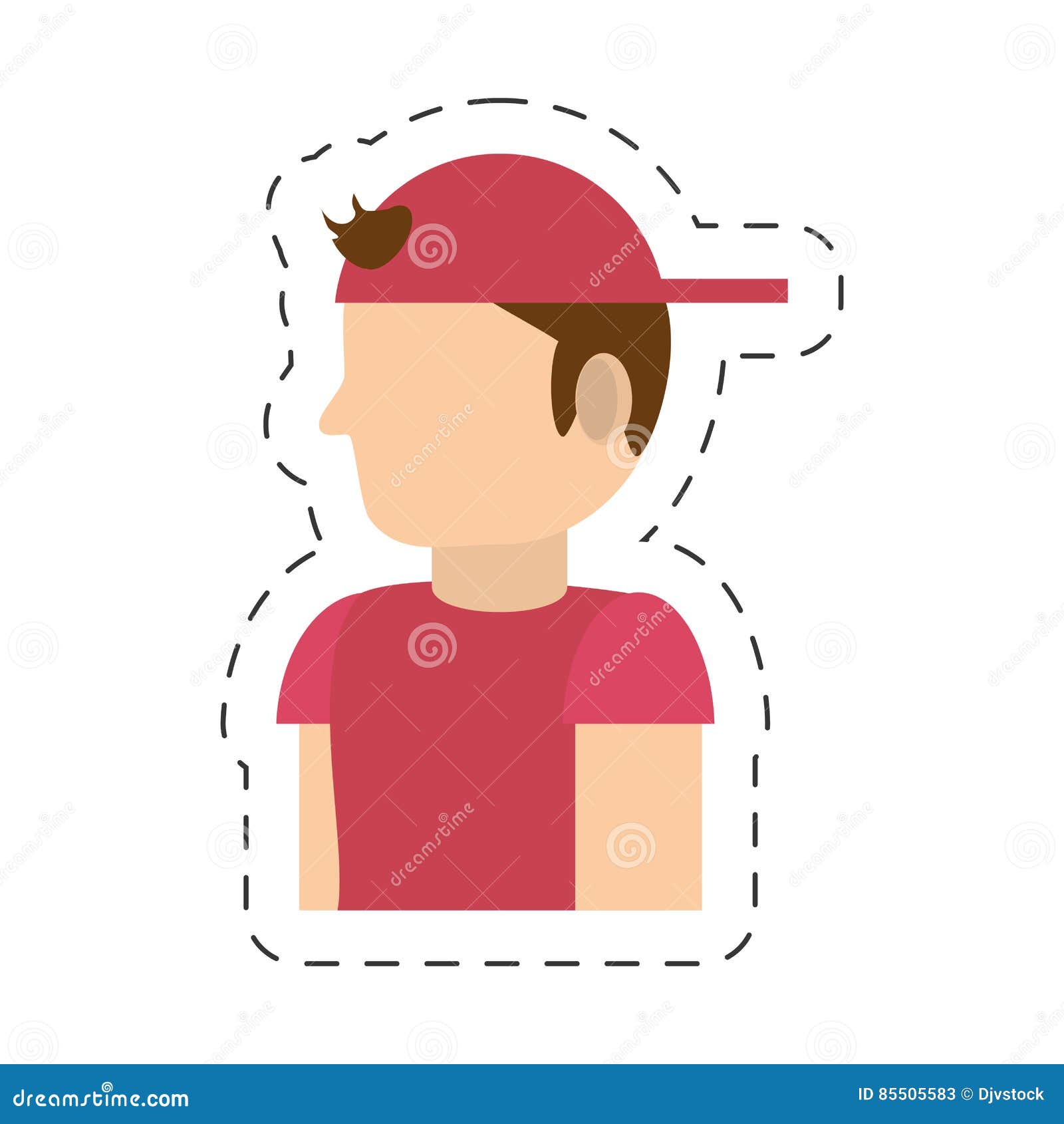 People Young Man with Hat Icon Image Stock Illustration - Illustration ...