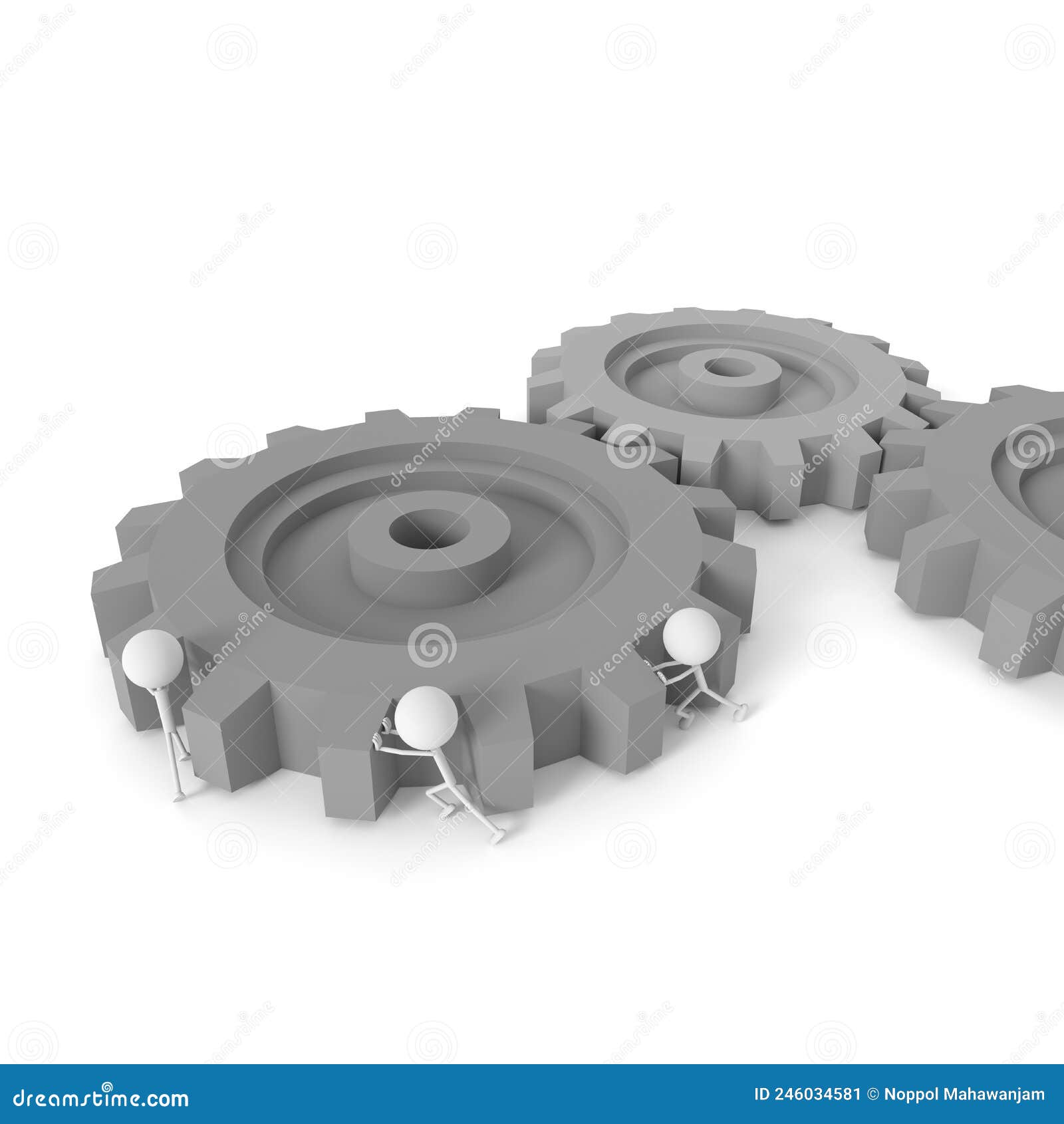 Peoples Driving the Machine with Teamwork Concept Stock Illustration ...