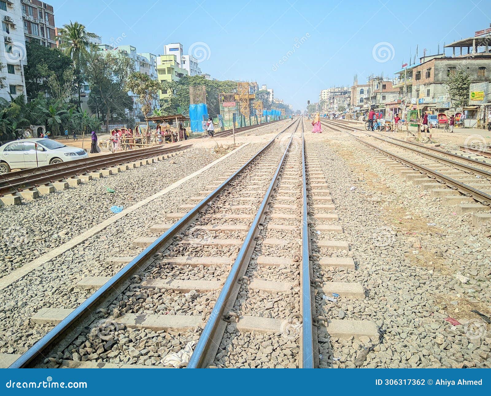 Train line in bangladesh editorial photography. Image of walkway ...