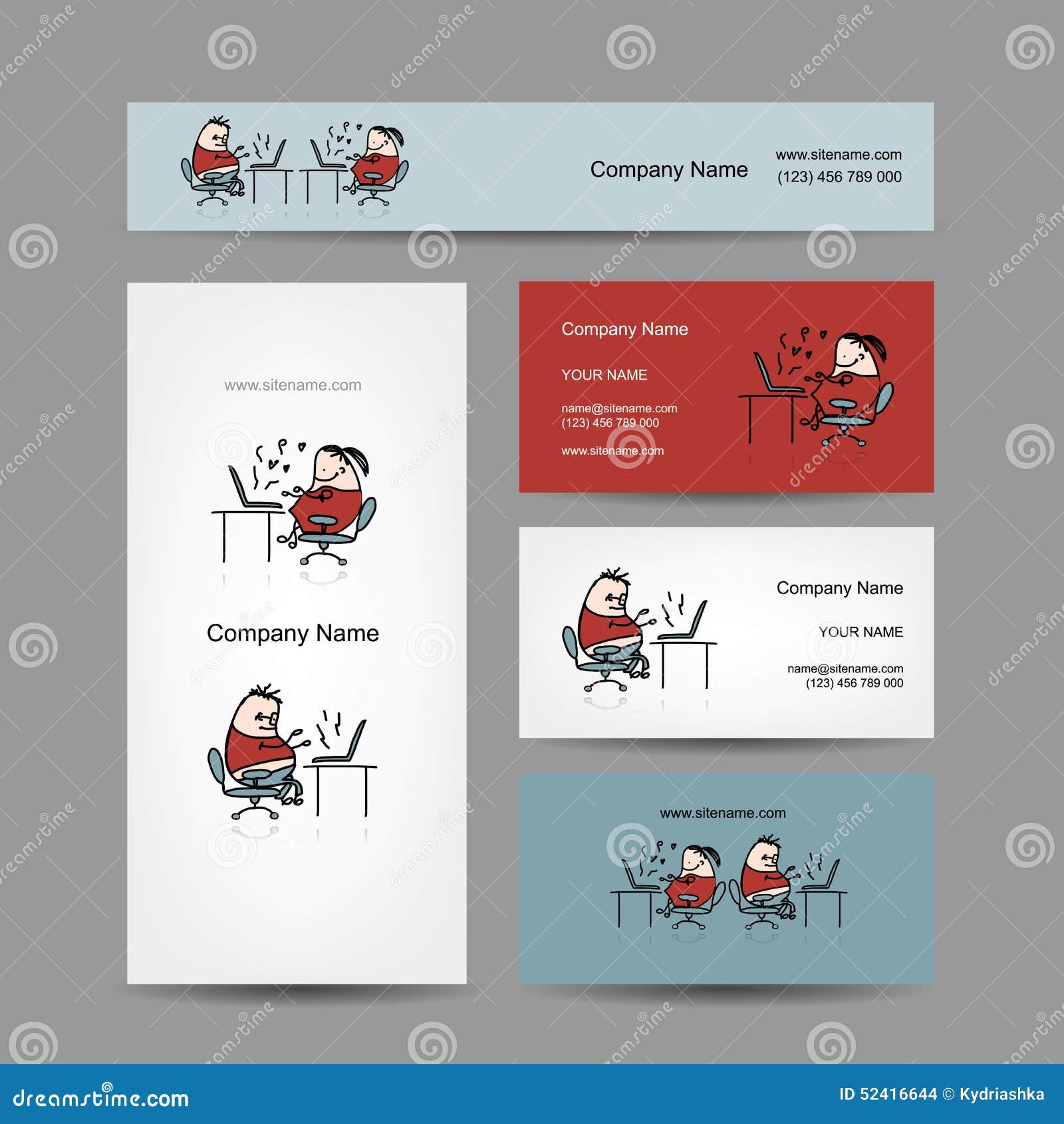 Peoples Working at Office, Business Cards for Your Stock Vector ...