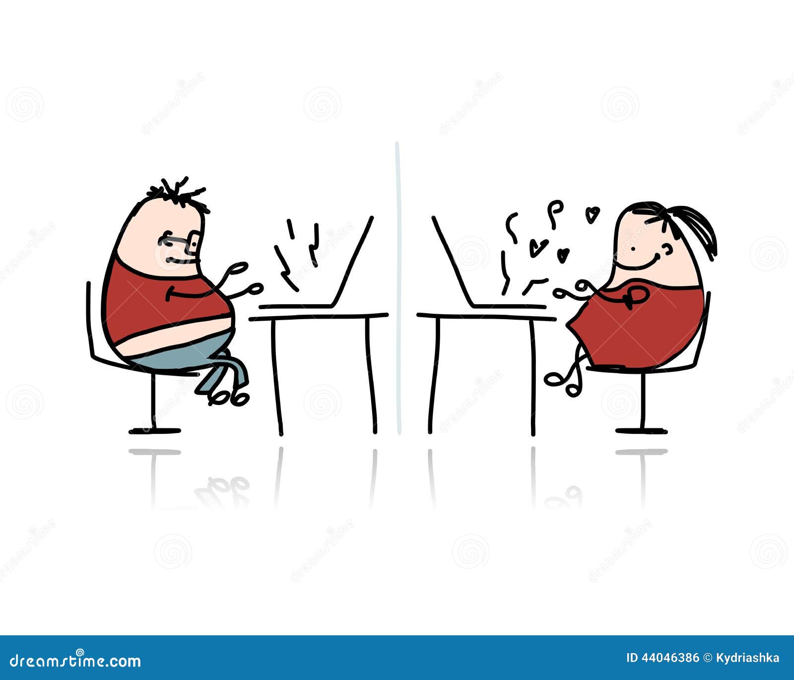 Peoples Working at Office, Cartoon for Your Design Stock Vector ...