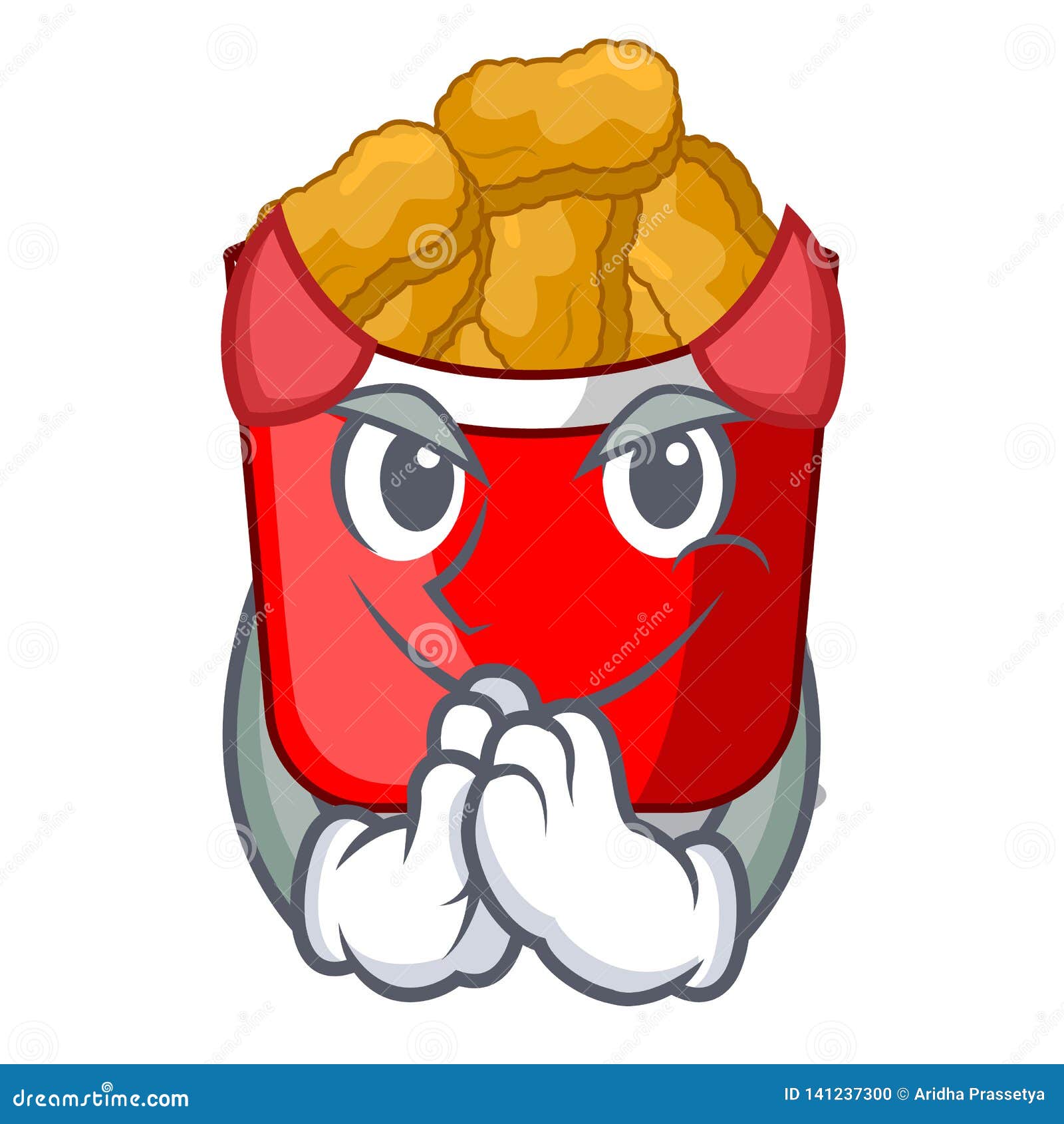 Pepitas De Pollo Del Diablo En La Forma De La Historieta Ilustración ...