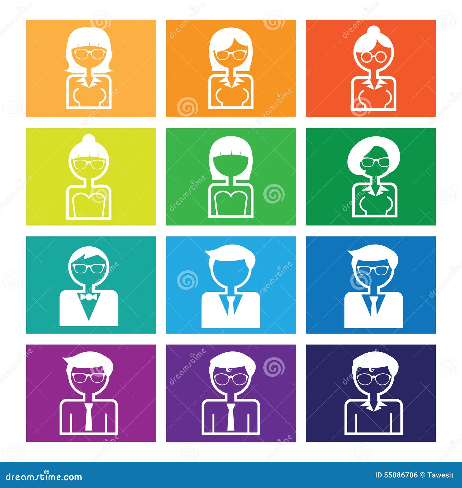 Peple icons flat windows stock vector. Illustration of corporate - 55086706